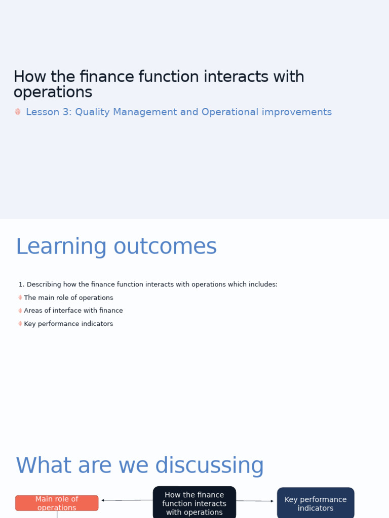 The Operations Function Lesson 3 | PDF | Lean Manufacturing | Quality ...