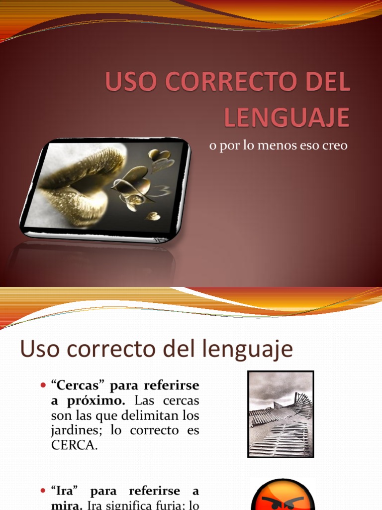 Uso Correcto Del Lenguaje | PDF | Palabra | Verbo