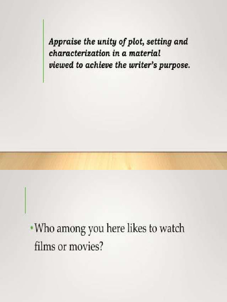 5th Week-Plot, Setting, Characterization | PDF