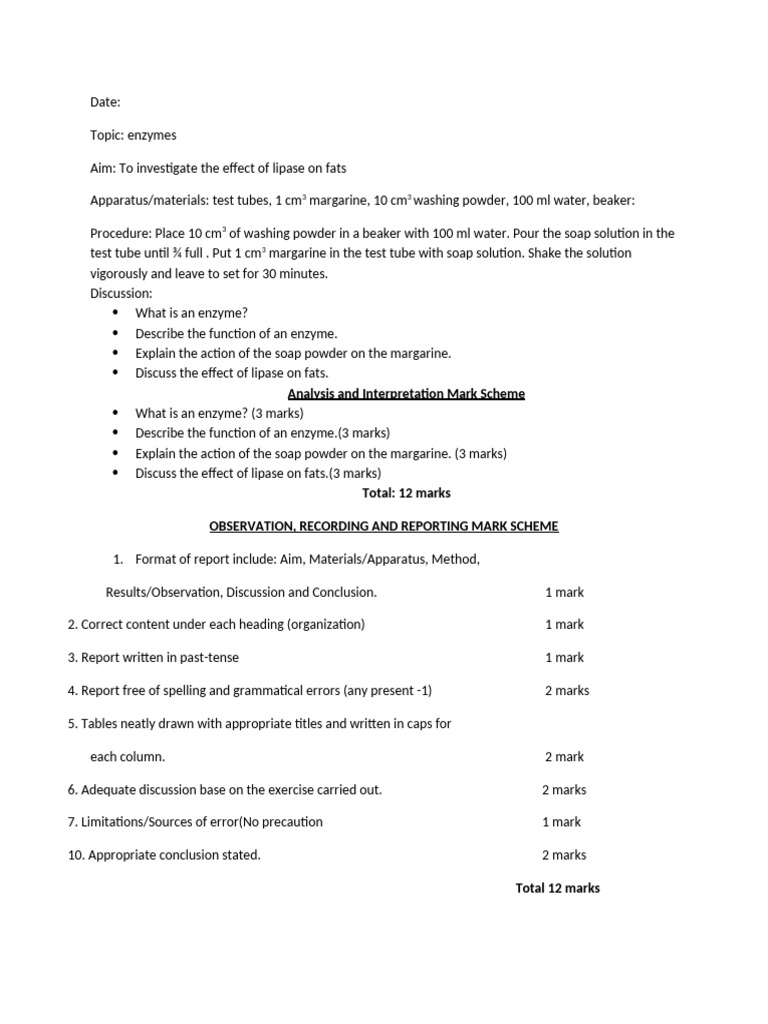 Lab 5 - Enzyme | PDF
