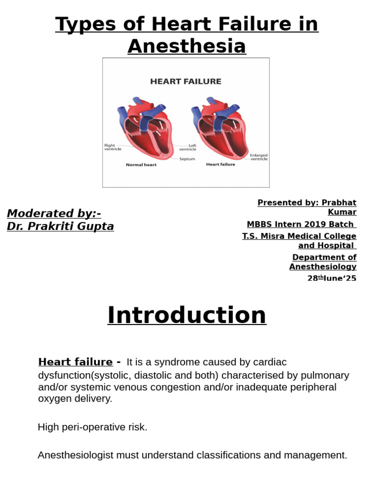 Types of Heart Failure in Anesthesia | PDF | Heart Failure | Heart