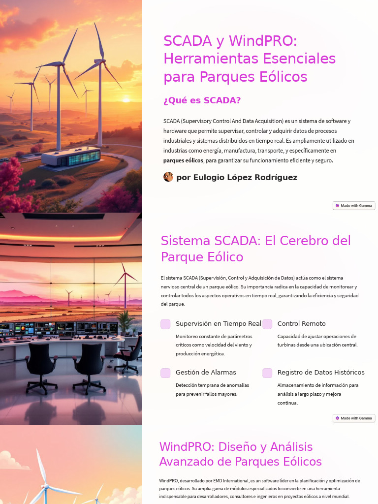 SCADA y WindPRO: Claves para Parques Eólicos | PDF | Scada | Energía eólica