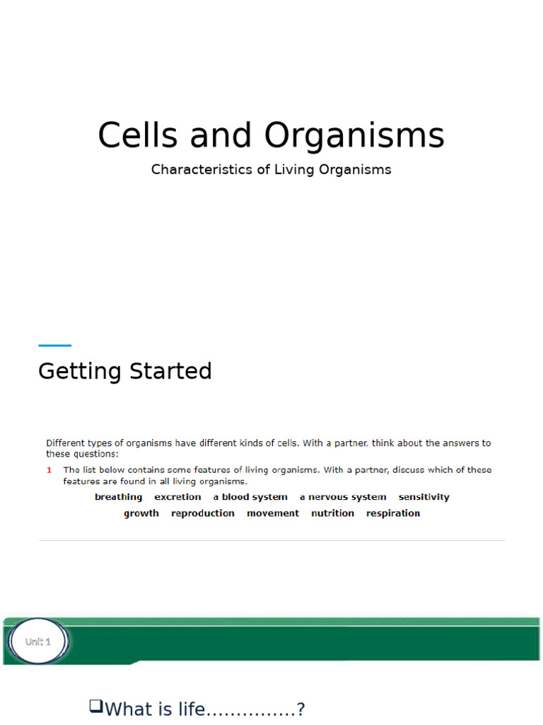 IGCSE Year 1 - Cells and Organisms | PDF | Cell (Biology) | Cellular ...