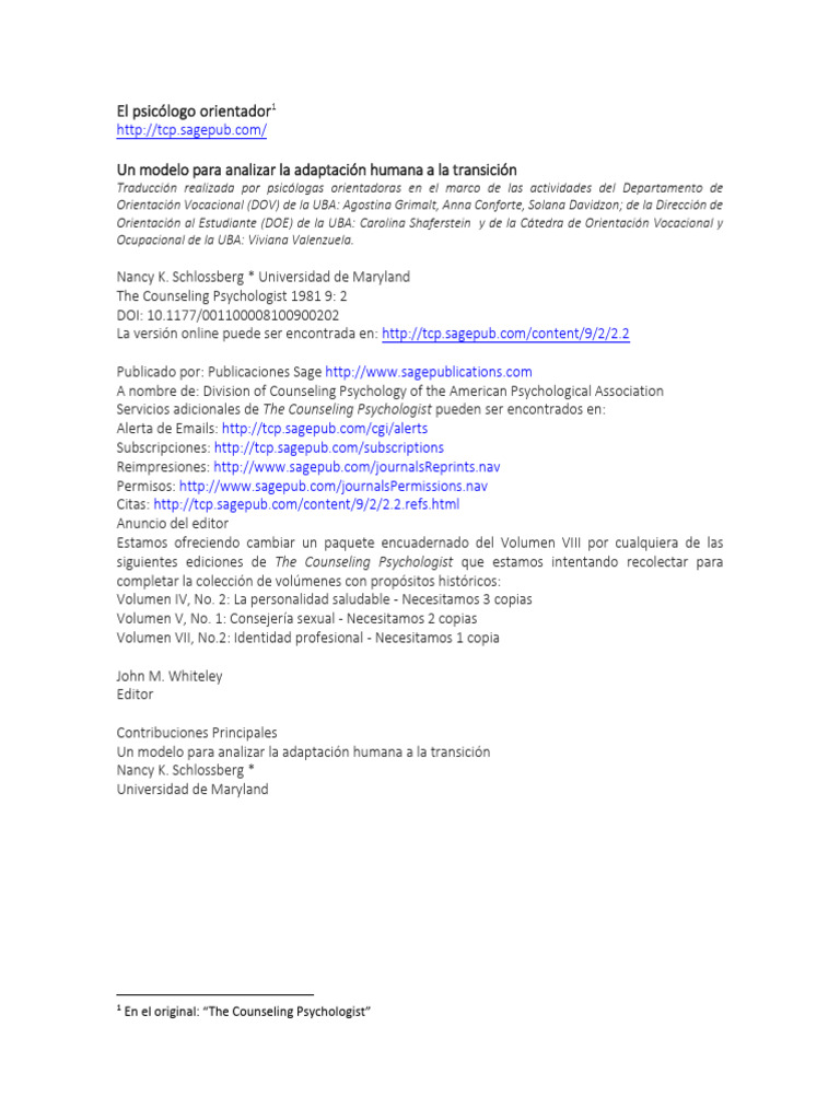 SCHLOSSBERG 1981 Un Modelo para Analizar La Adaptación Humana A La ...