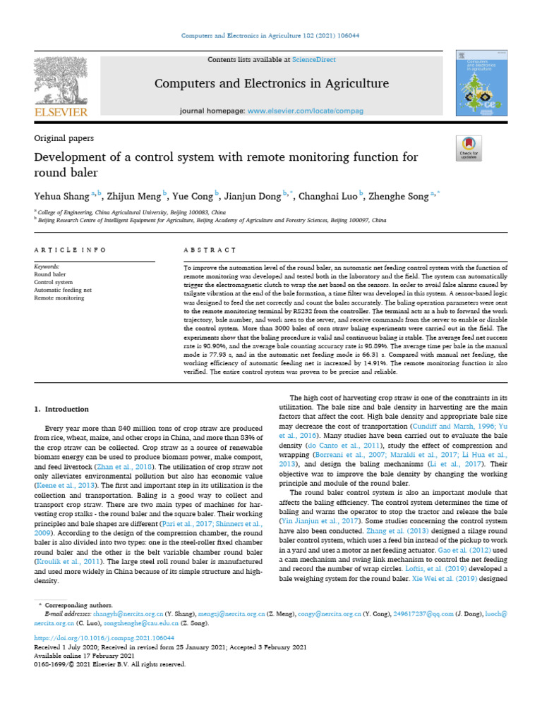 Development of A Control System With Remote Monitoring Function For ...