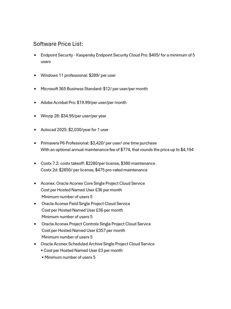 Software Pricing Overview 2023 | PDF