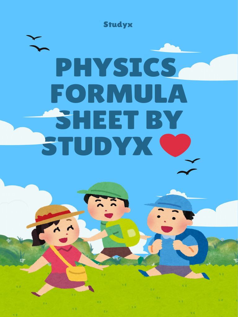 Physics Formula Sheet by Studyx | PDF