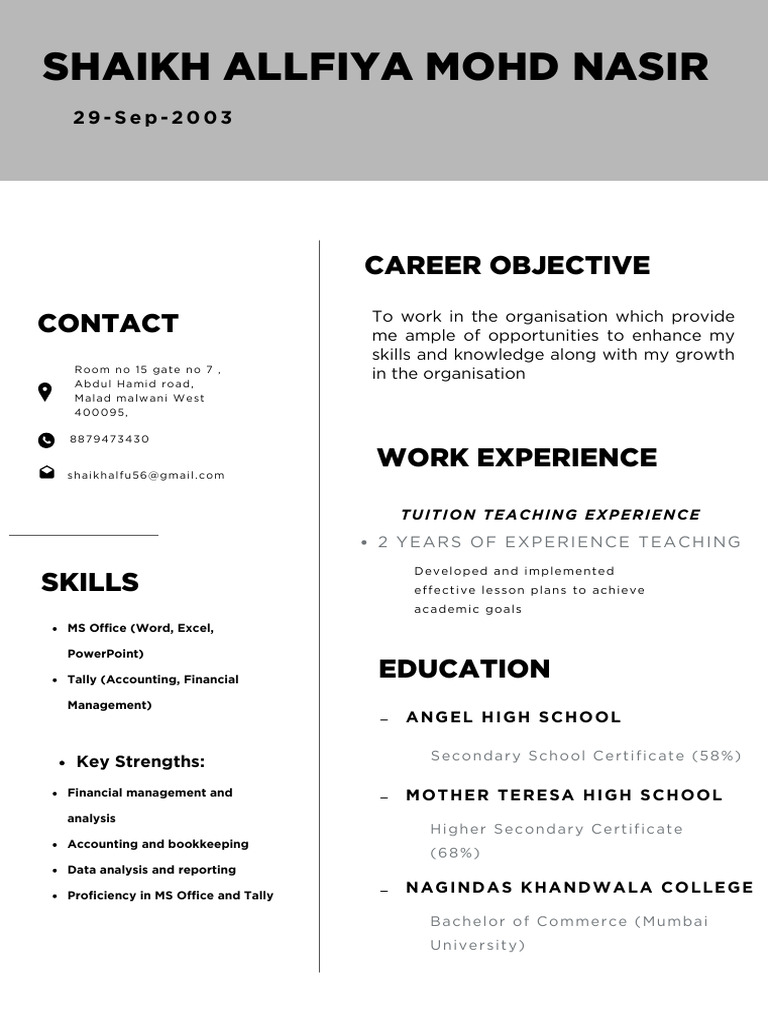 Alfiya Resume | PDF