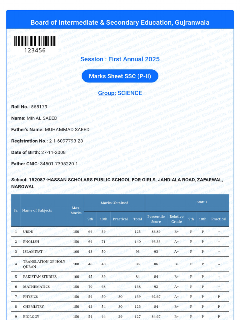 Result Card | PDF