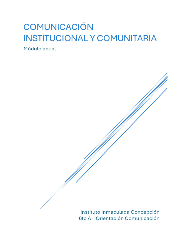 Comunicación Institucional y Comunitaria - Módulo-1 | PDF | Comunicación | Organización no ...