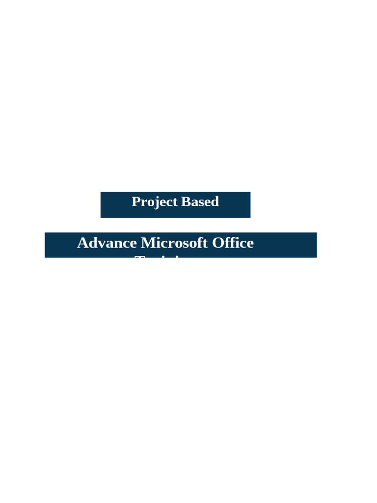 Advance Microsoft Office Training | PDF | Microsoft Word | Visual Basic ...