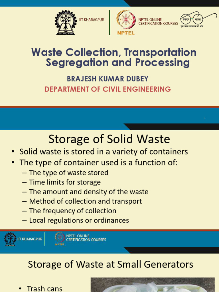 Waste 33 Collection Transportation Segregation and Processing | PDF ...