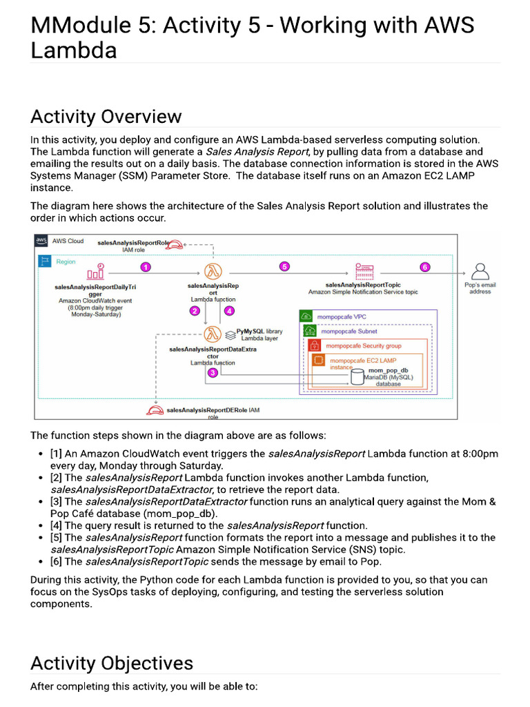 Module 5 Activity 5 Working With Aws Lambda | PDF