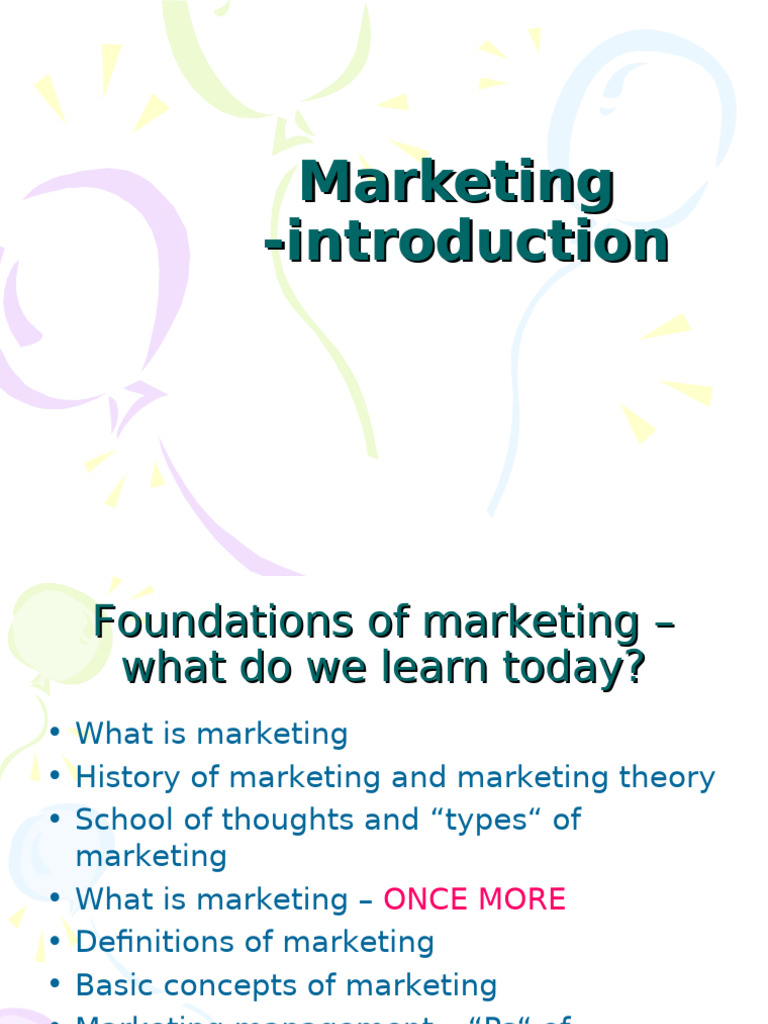 Foundations of Marketing Overview | PDF | Marketing | Market (Economics)