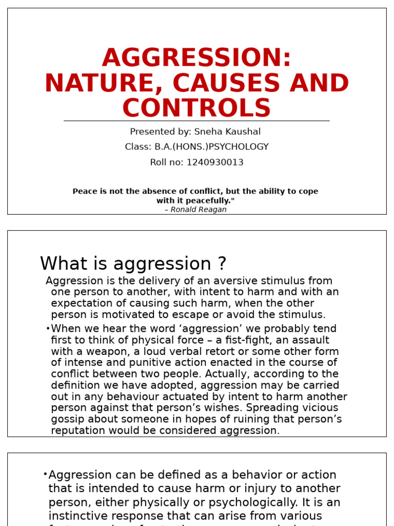 Understanding Aggression: Types and Causes | PDF | Aggression ...