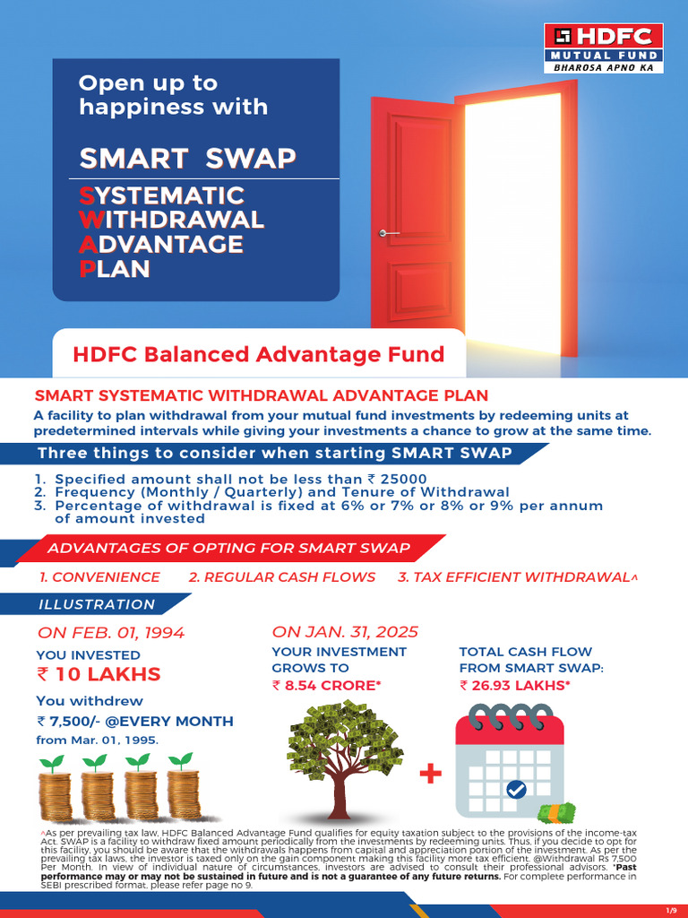 HDFC Smart Systematic Withdrawal Plan | PDF | Investing | Swap (Finance)