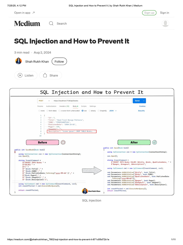 SQL Injection and How To Prevent It | PDF | Sql | Software Engineering