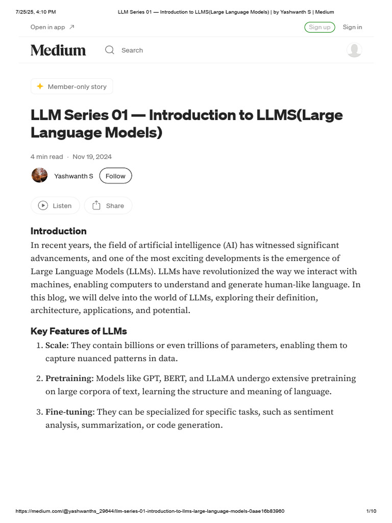LLM Series 01 - Introduction To LLMS | PDF | Information Science | Deep Learning