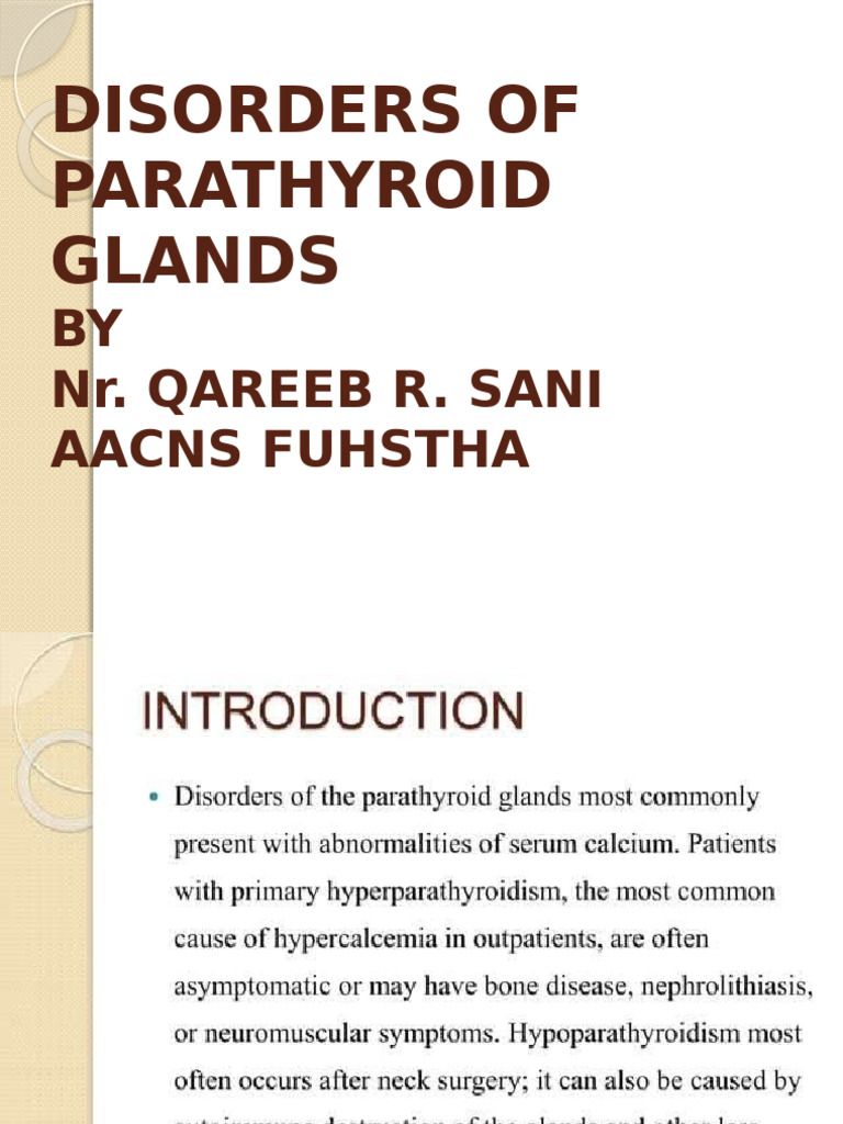 Disorders of Parathyroid Hormone | PDF