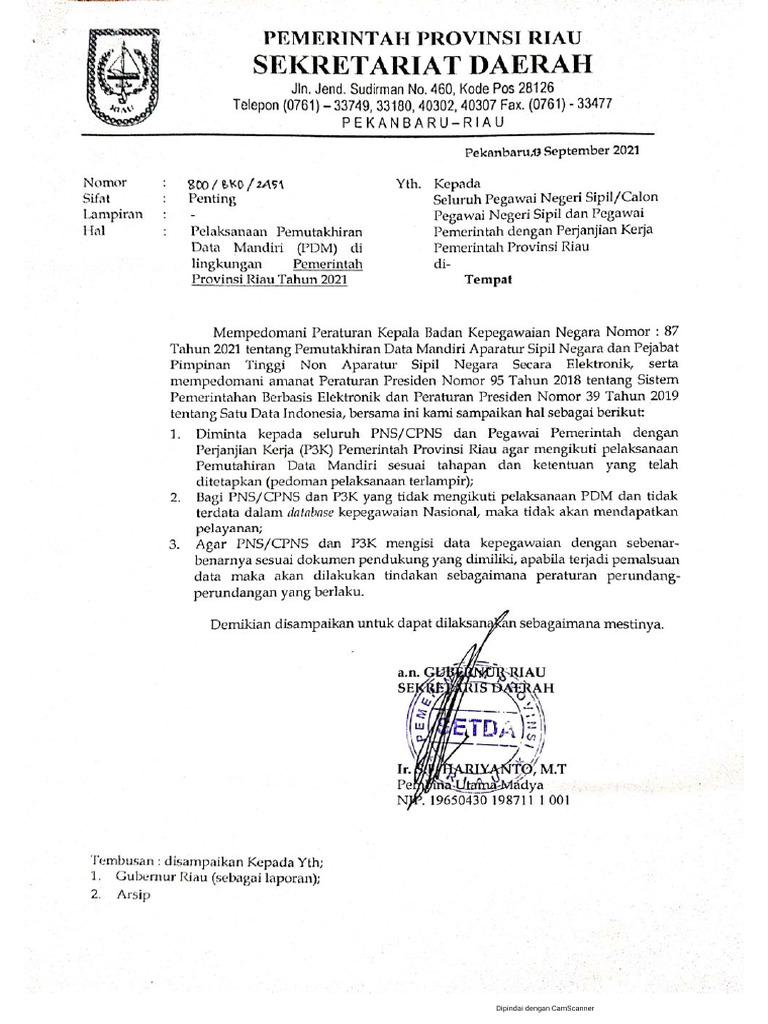 Pemutakhiran Data Mandiri | PDF