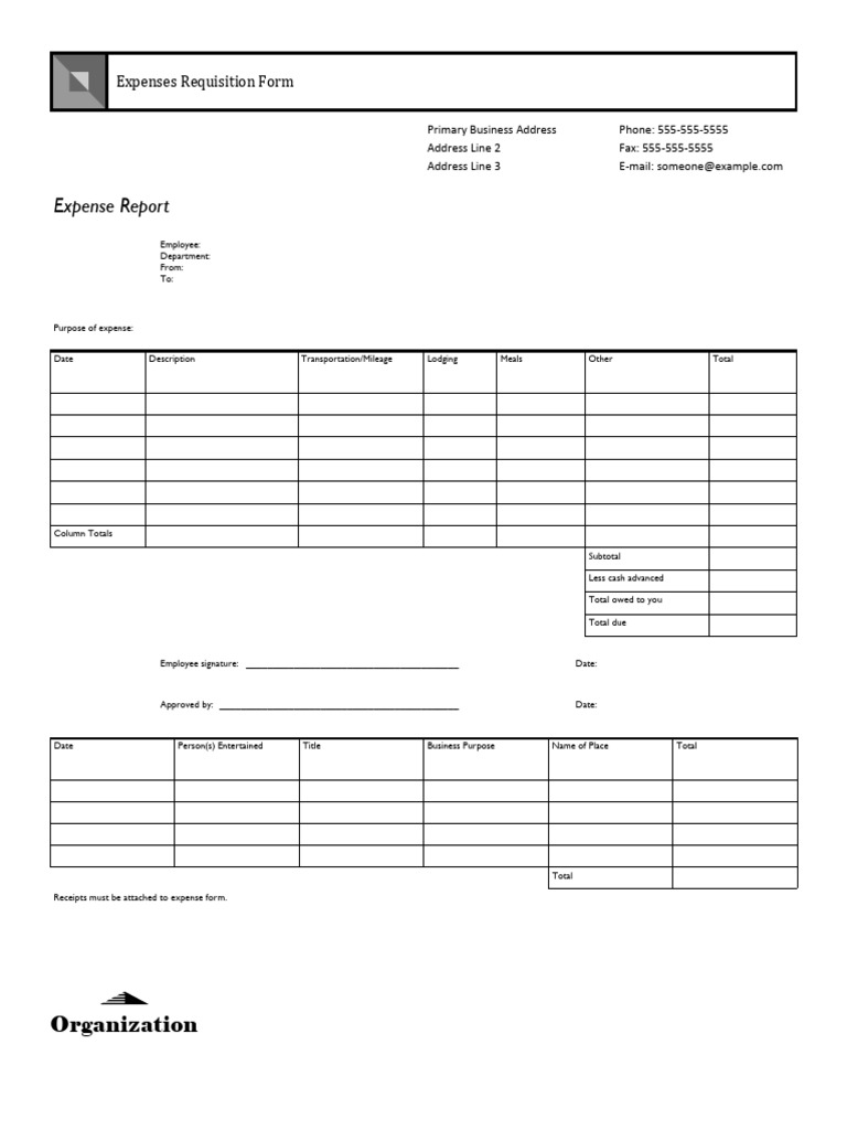 Expenses Requisition Form | PDF