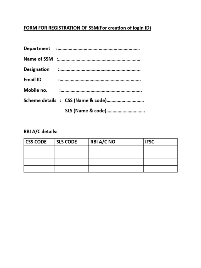 SSM Enrollment Form | PDF