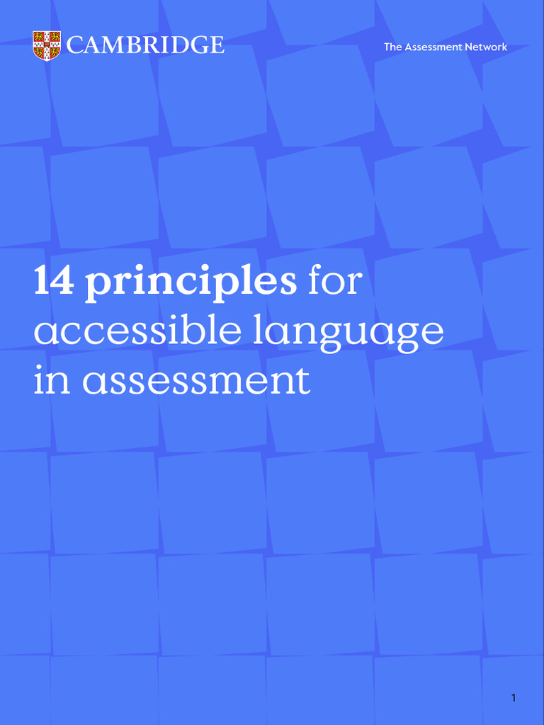 14 Principles for Accessible Assessment Language | PDF | Question | Verb
