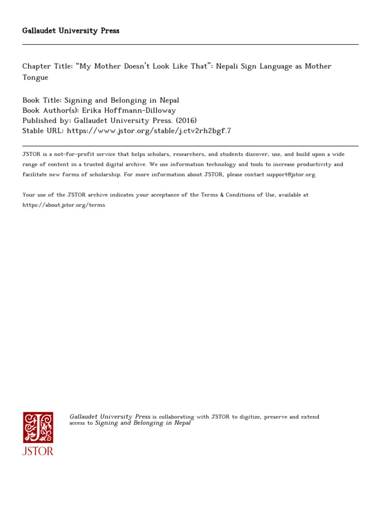 Nepali Sign Language as Mother Tongue | PDF | Sign Language | Human ...