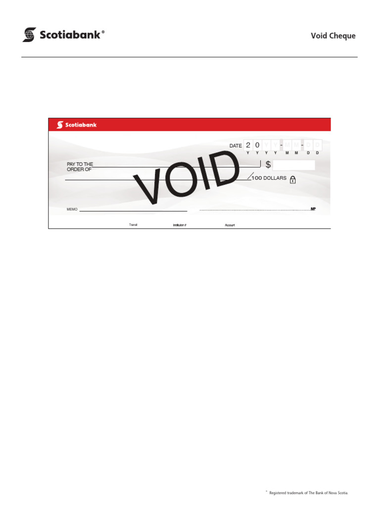 Scotiabank Void Cheque Example | PDF