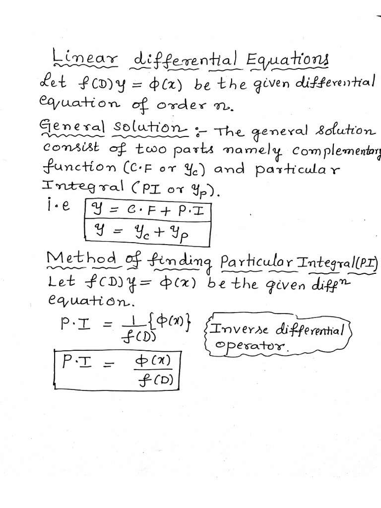 Linear Differential Equations | PDF