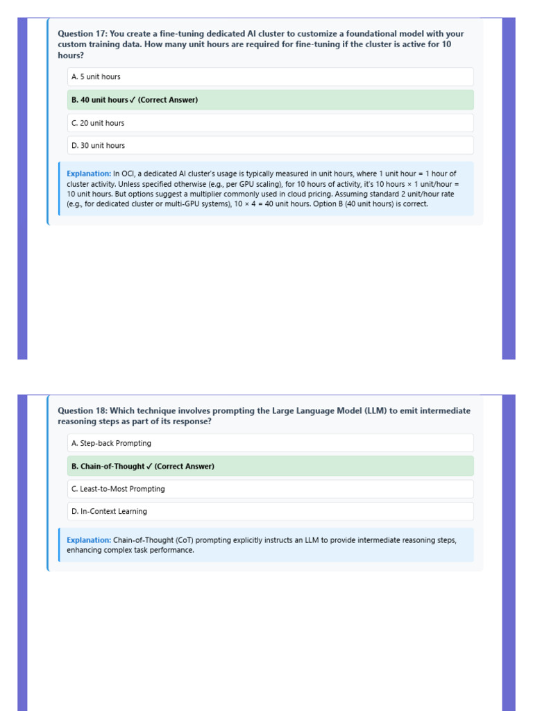 Oracle Generative AI (1Z0-1127-25) Mock Test - Set - 4 | PDF ...