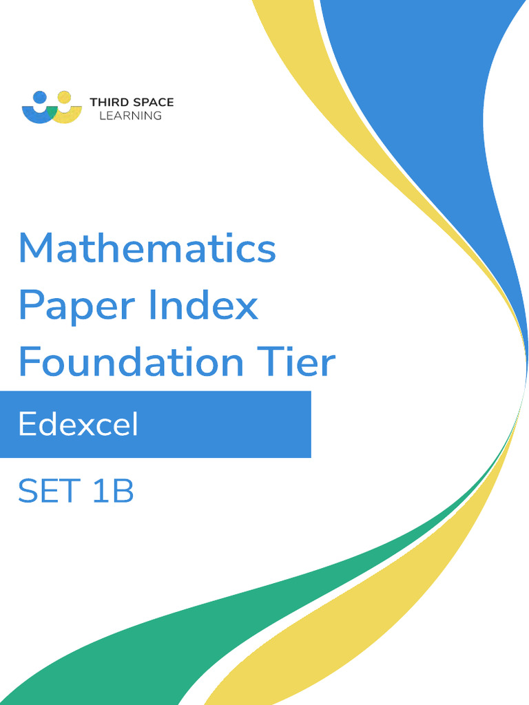 Edexcel SET 1B Foundation Practice Paper Index | PDF | Area | Ratio