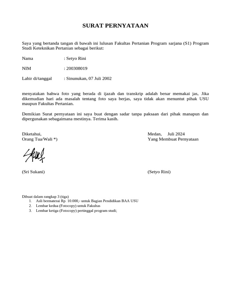 Form Isian Wisuda Setyo Rini | PDF