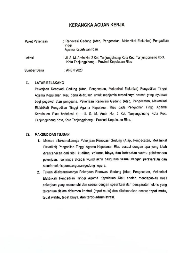 Kak Renovasi Gedung | PDF