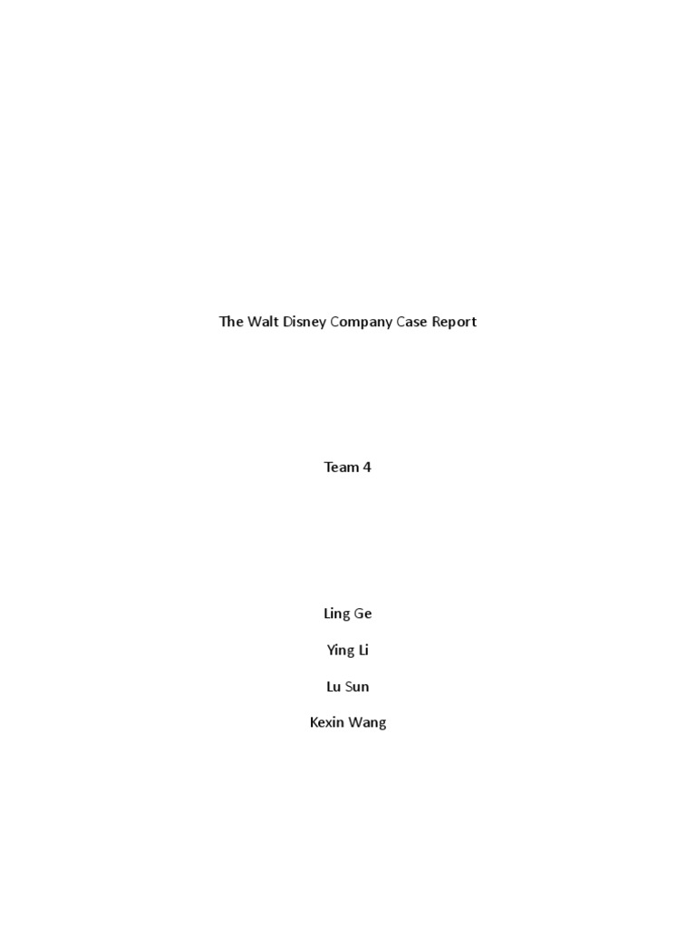 Disney Case | PDF | The Walt Disney Company | Walt Disney Parks And Resorts