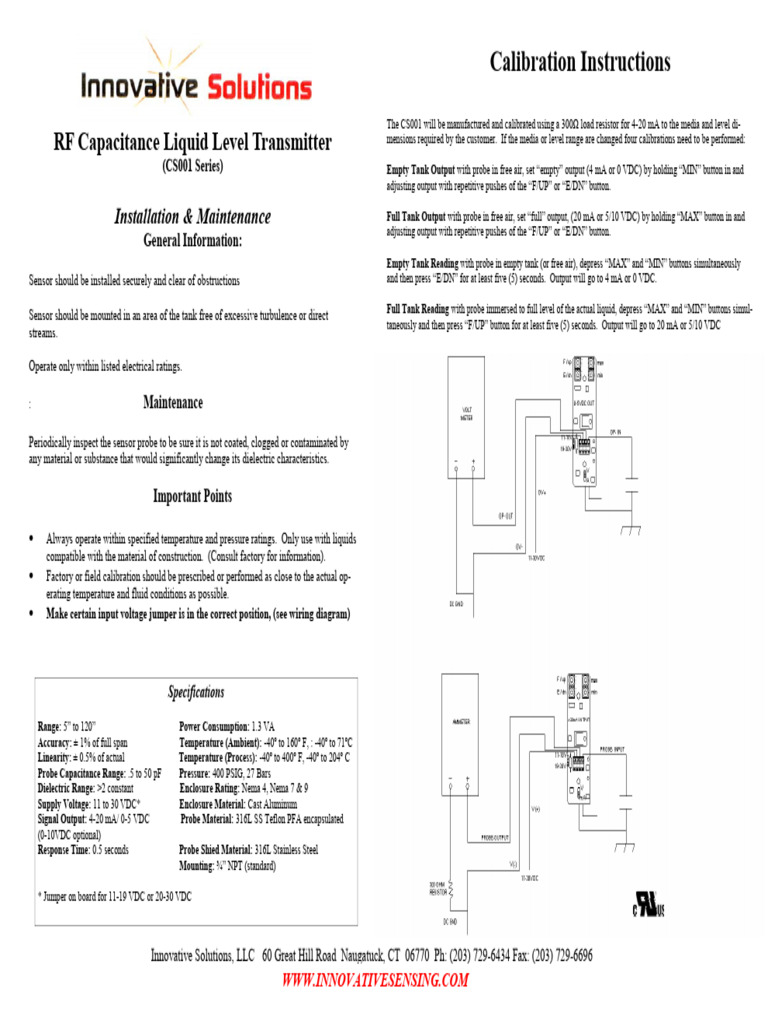 RF Capacitance Level Transmitter Guide | PDF | Electromagnetism ...