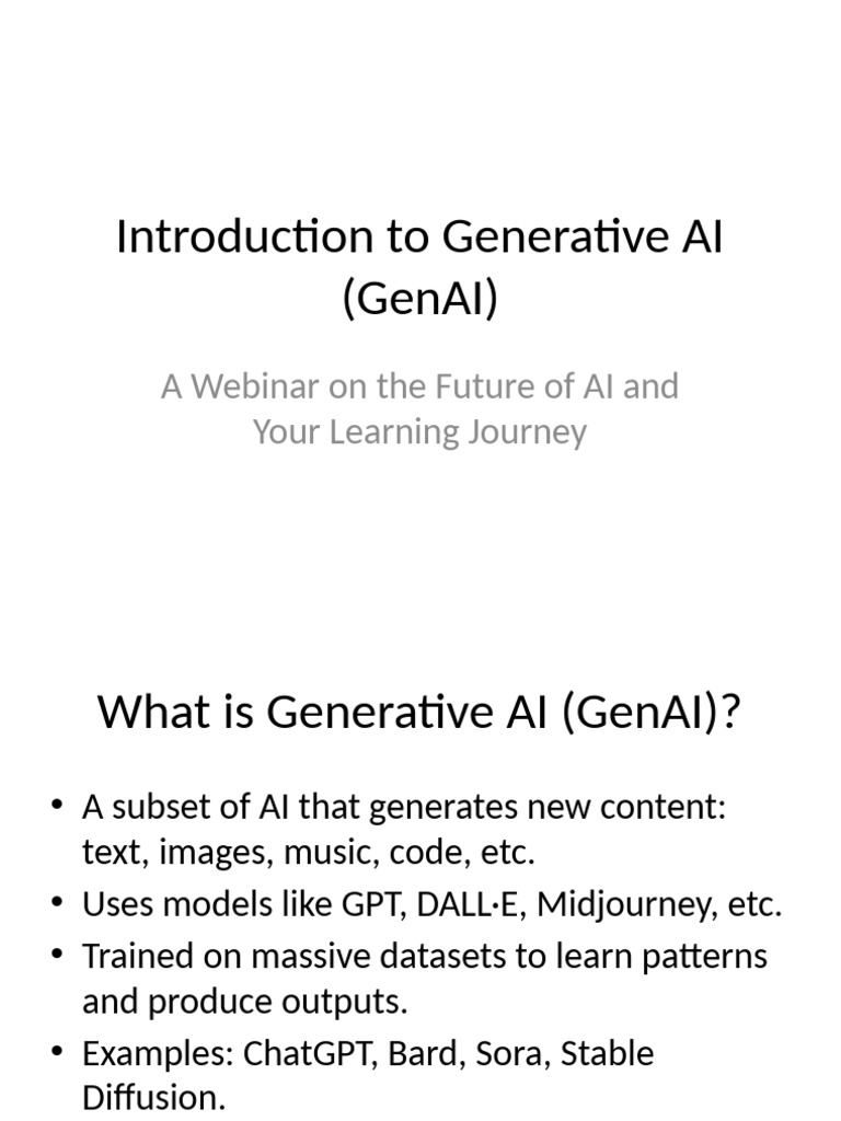 GenAI Webinar Presentation | PDF