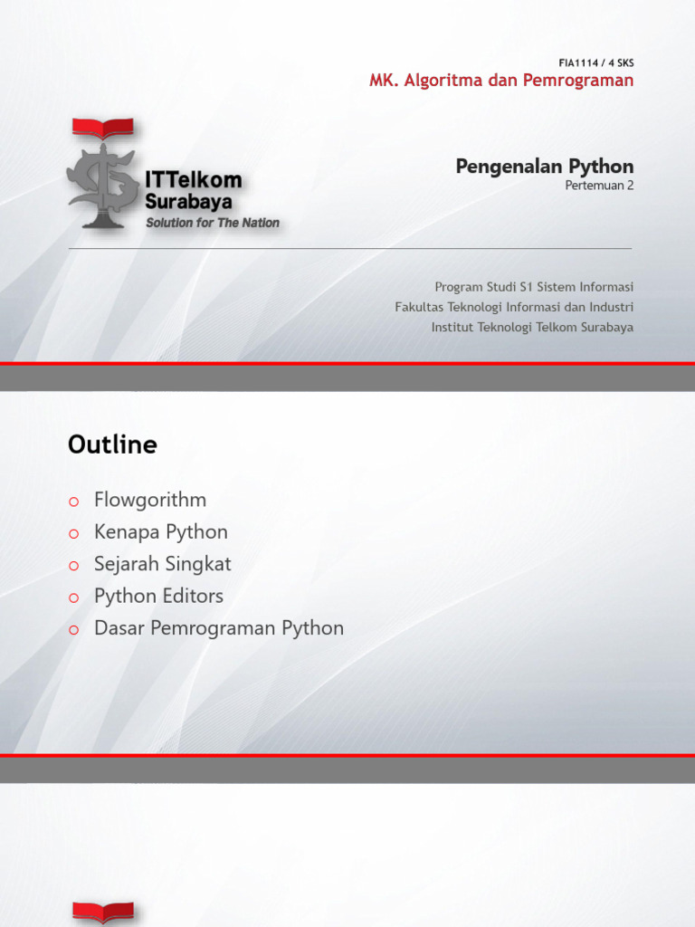 (Alpro) Materi 2 - Pengenalan Python | PDF