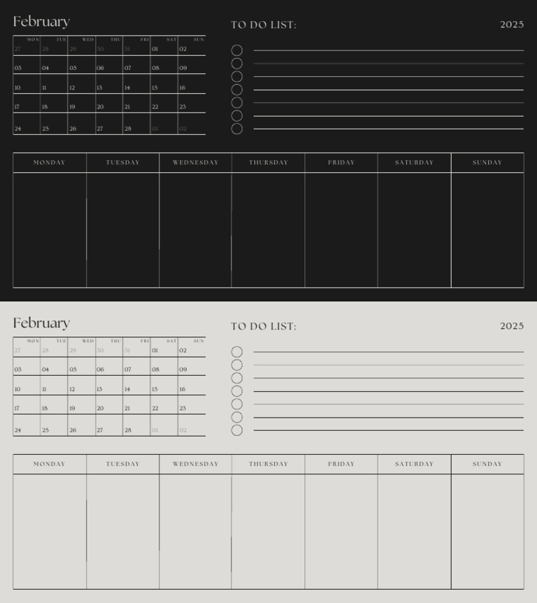 Beige Brown Minimal Linear Monthly Calendar | PDF