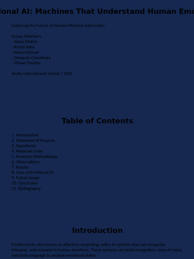 Final Emotional AI Merged Presentation | PDF | Human–Computer ...