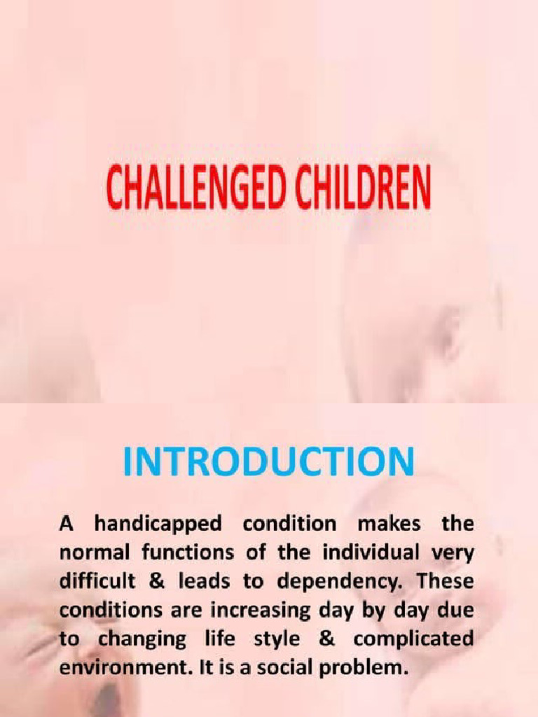 Management of Challenged Child | PDF