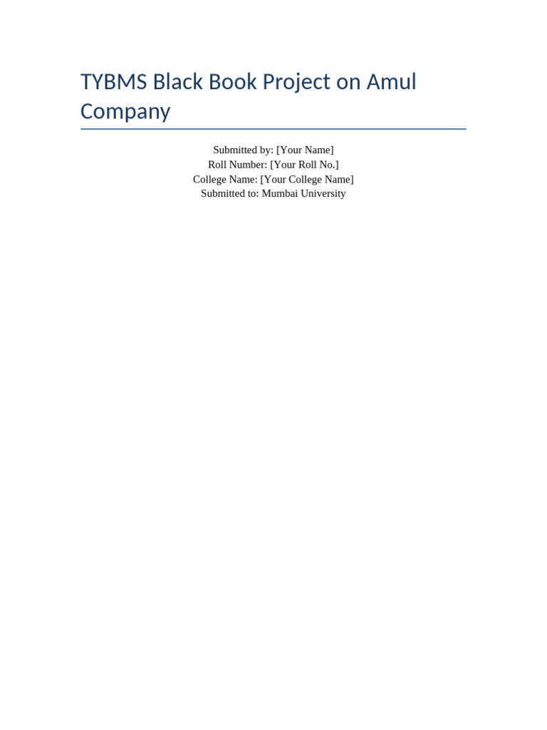 Amul TYBMS Black Book | PDF