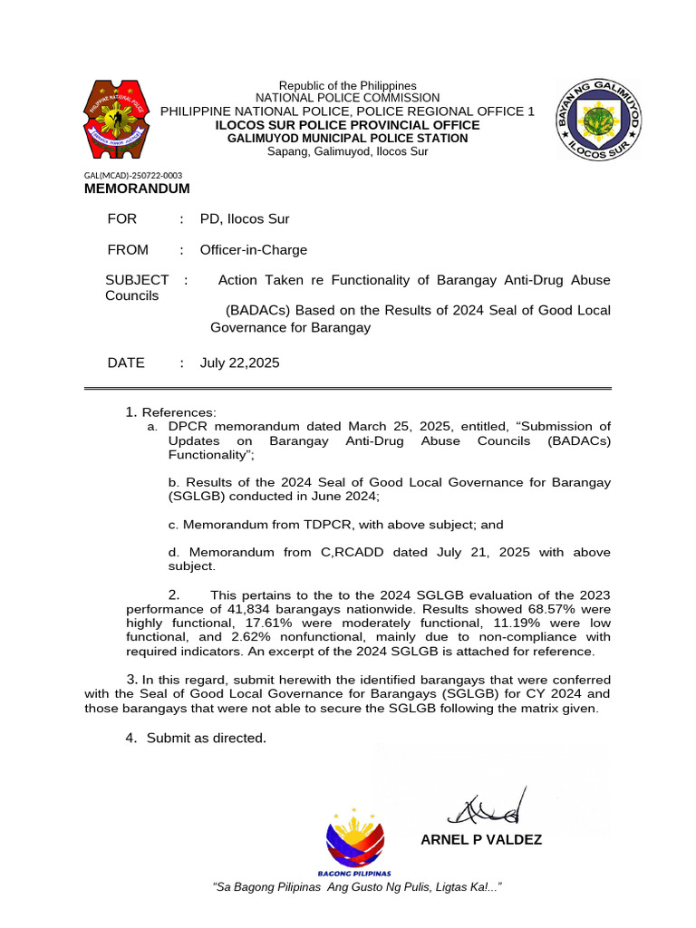 BADAC Functionality Evaluation 2024 | PDF | Philippines