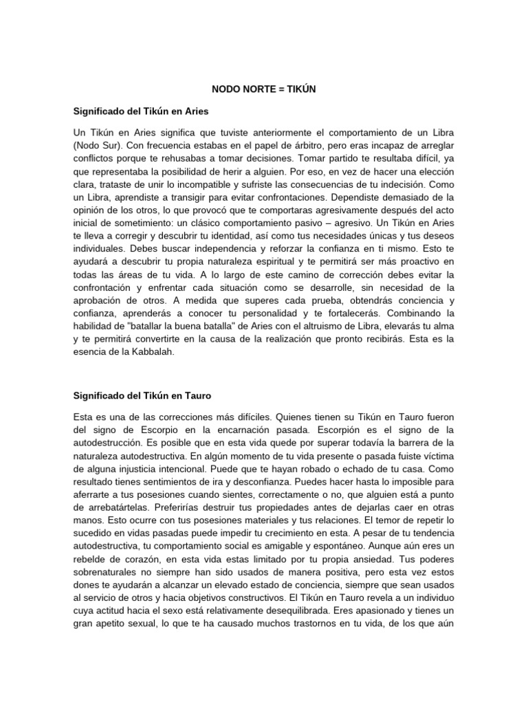 Significado del Tikún en Aries a Leo | PDF | Amor | Pensamiento