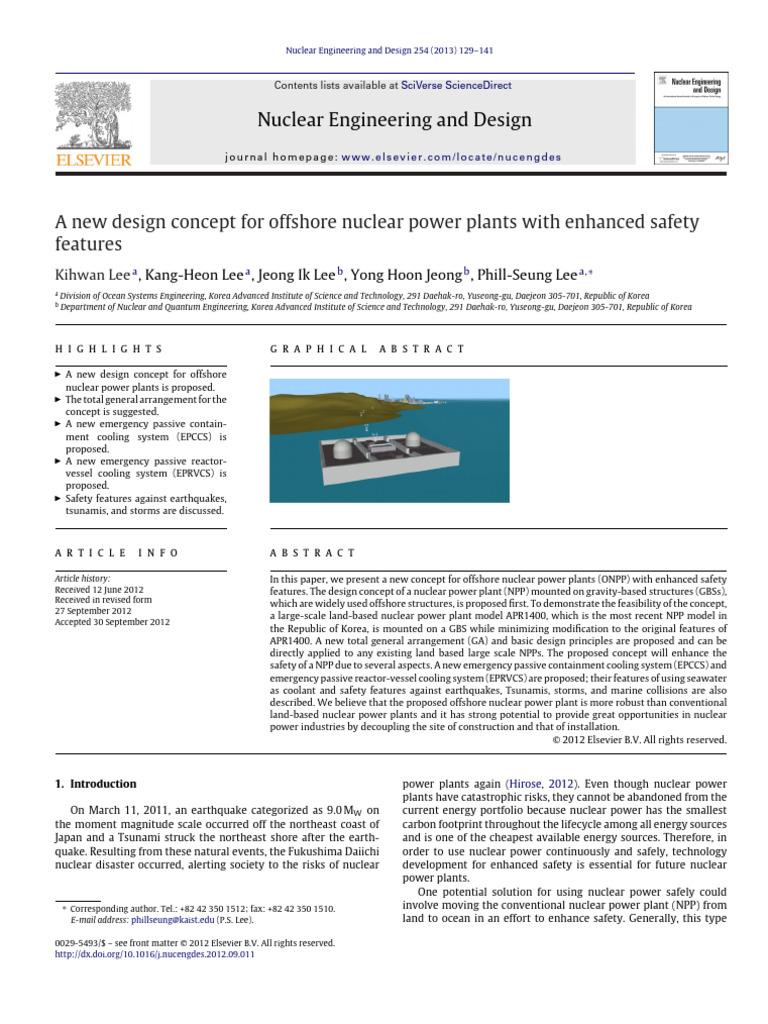 A New Design Concept For Offshore Nuclear Power Plants With Enhanced ...