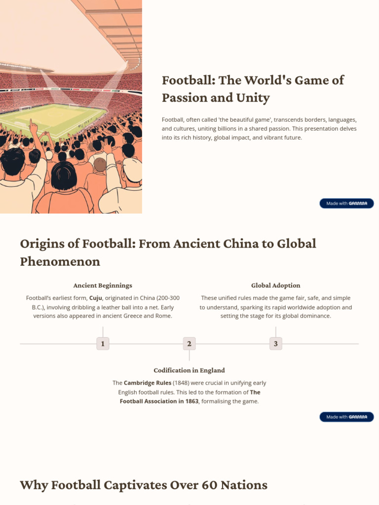 Football The Worlds Game of Passion and Unity | PDF | Association ...