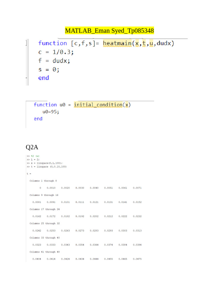 Matlab Test 2 | PDF
