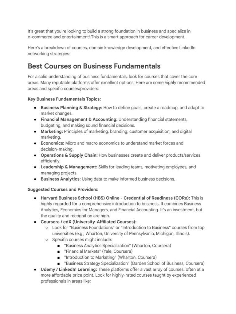 Essential Courses for E-commerce Success | PDF | Marketing | E Commerce