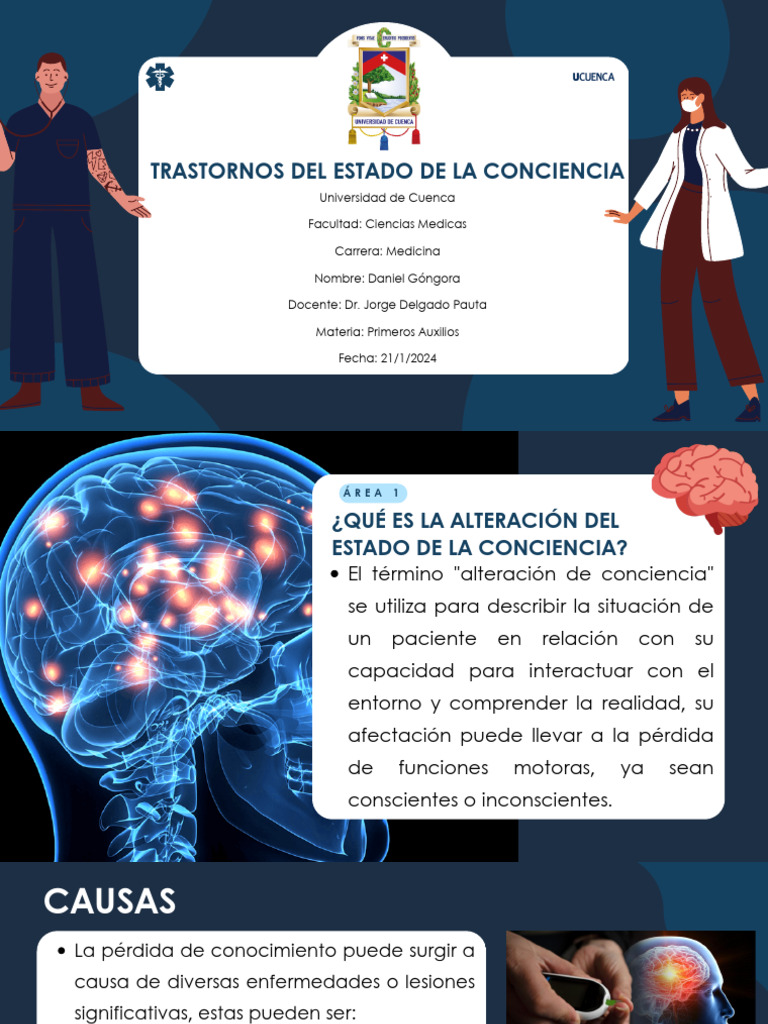 Transtornos Del Estado de La Conciencia-Daniel Góngora | PDF | Conciencia | Coma