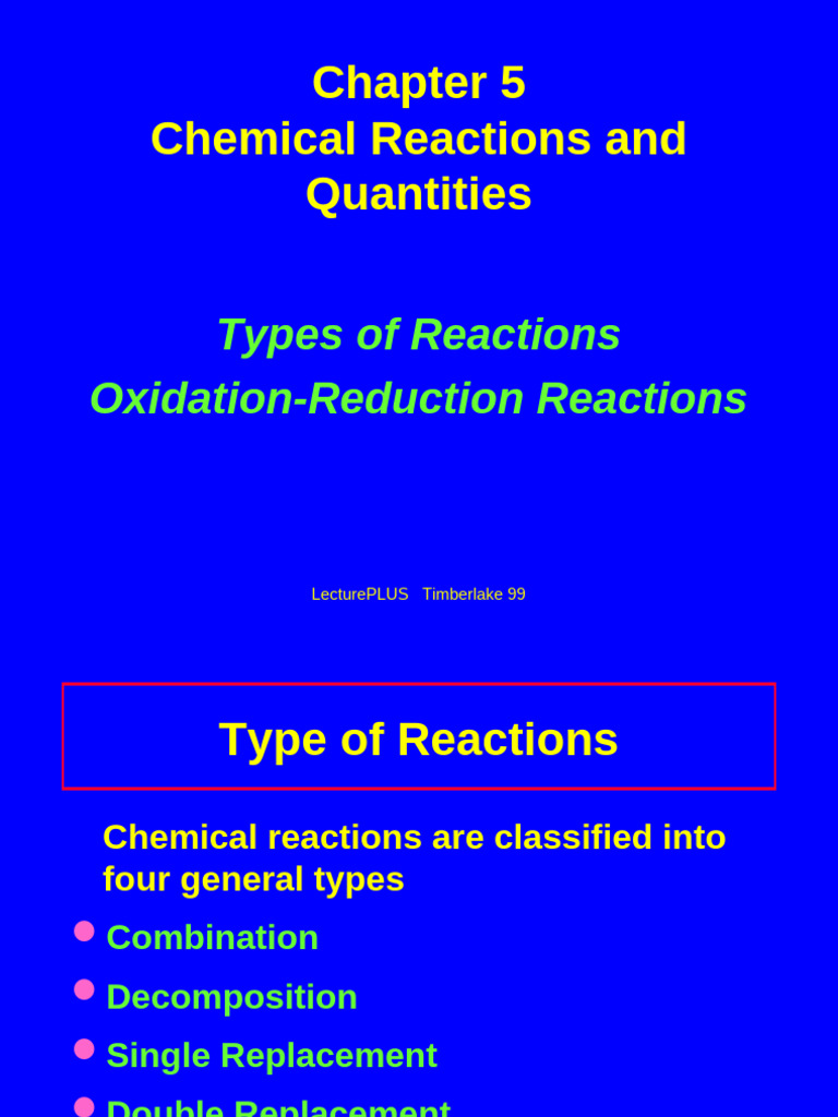 9.1 Types of Reactions Students | PDF | Oxide | Chemical Reactions